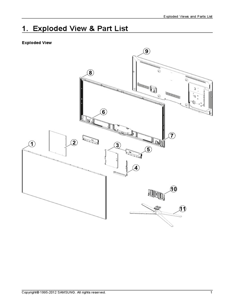 Exploded View Parts List (UA55ES7100RXXP) | PDF | Computer Memory ...