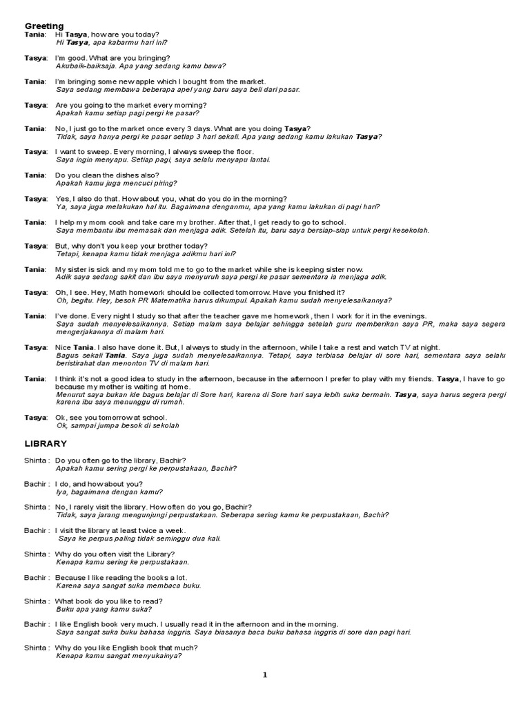 Daily Conversation | PDF