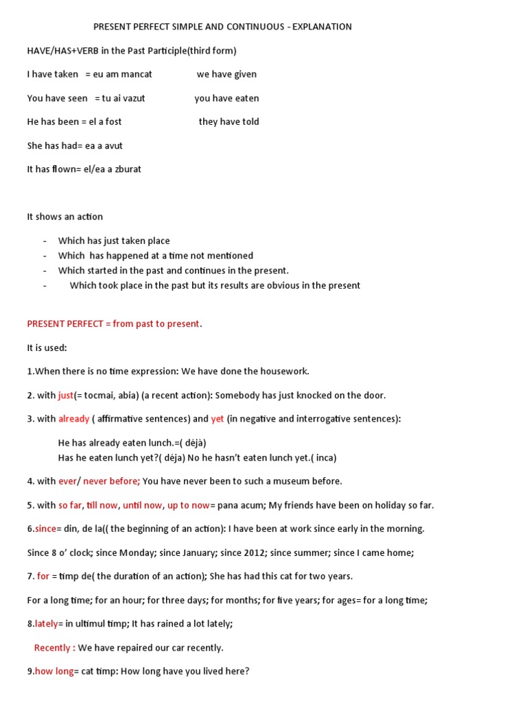 PRES. PERF. SIMPLE & CONT. NEWEST EXPLANATION - Febr.2021 | PDF ...