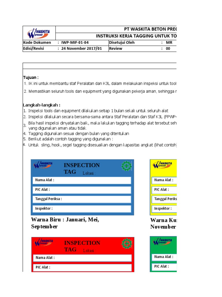 IWP-MIF-01-04 IK Tagging Tools & Equipment | PDF