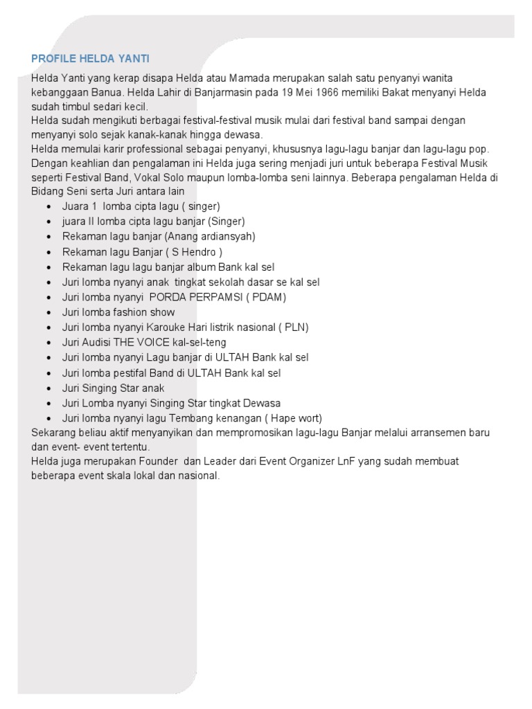 Helda Biografi Profile | PDF