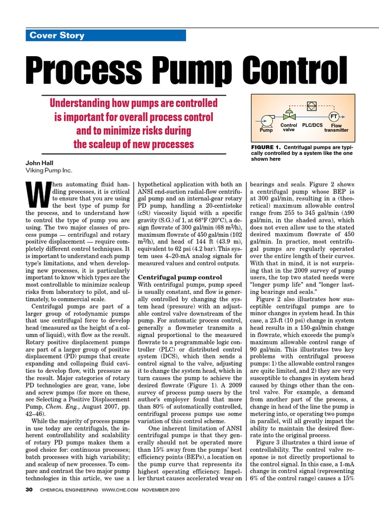 Process Pump Control | PDF | Pump | Flow Measurement