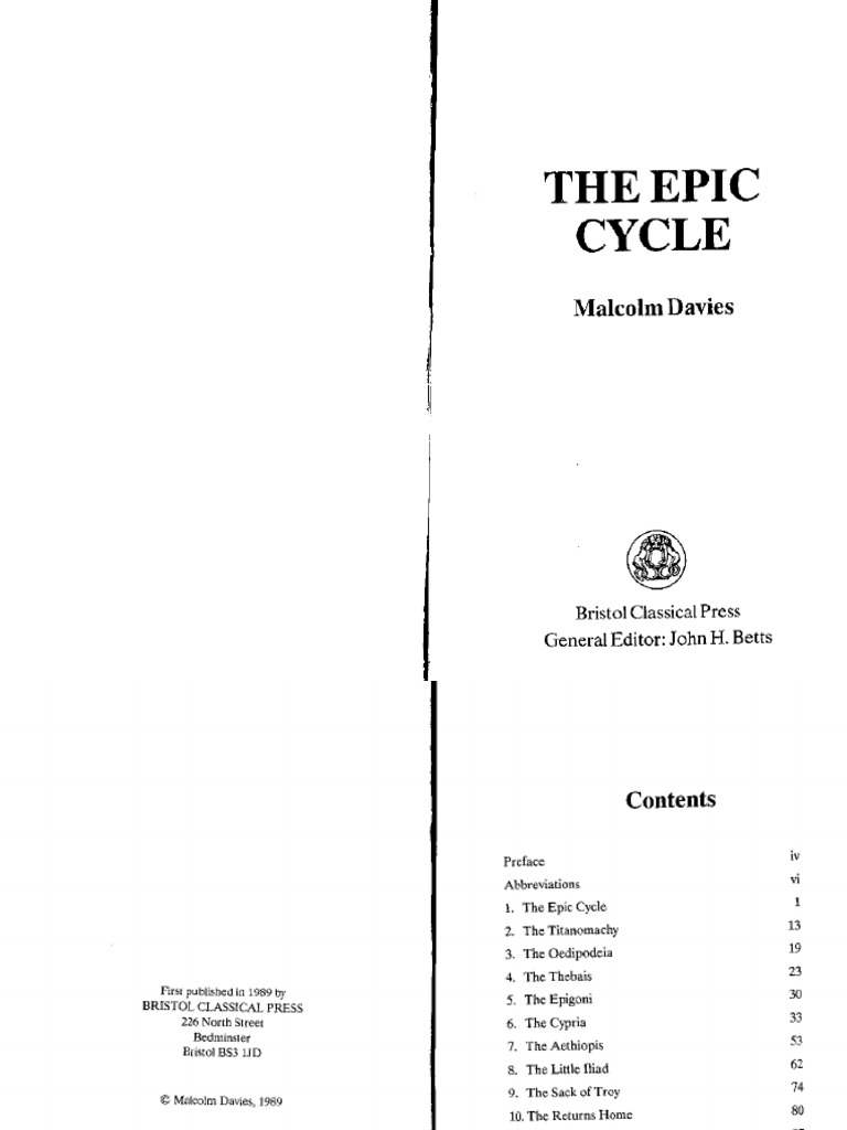 The Greek Epic Cycle - Malcolm Davies | PDF