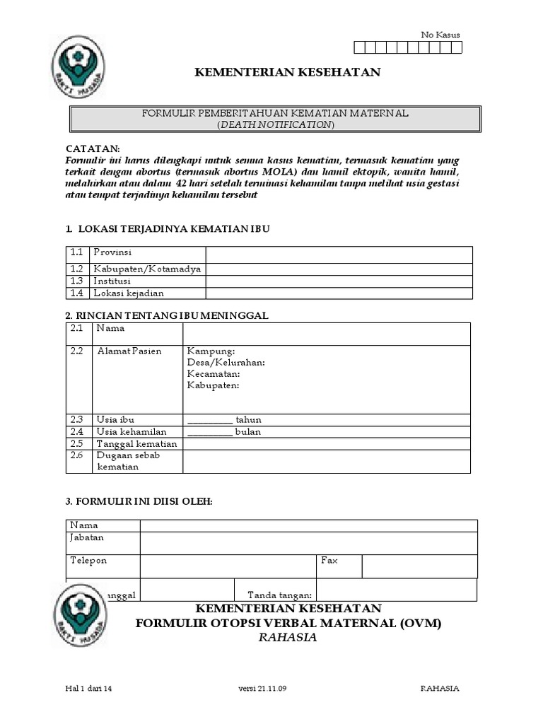 Formulir OVM (Revisi 20100524) | PDF