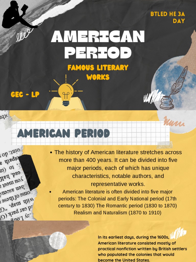 Famous Literary Works-American Period | PDF | American Literature ...