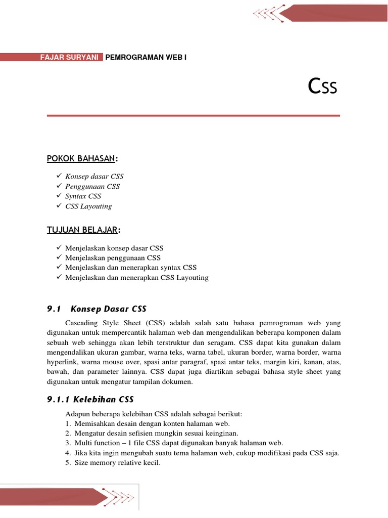 Pertemuan 9 CSS | PDF
