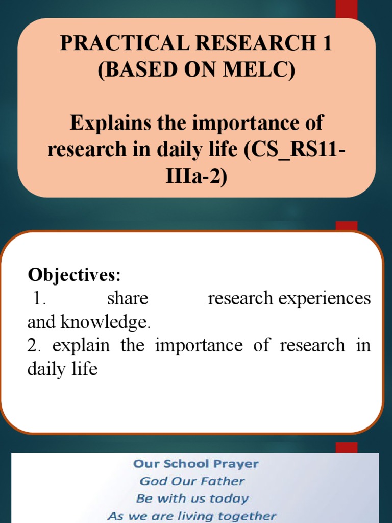 Practical Research 1 (Based On Melc) Explains The Importance of ...