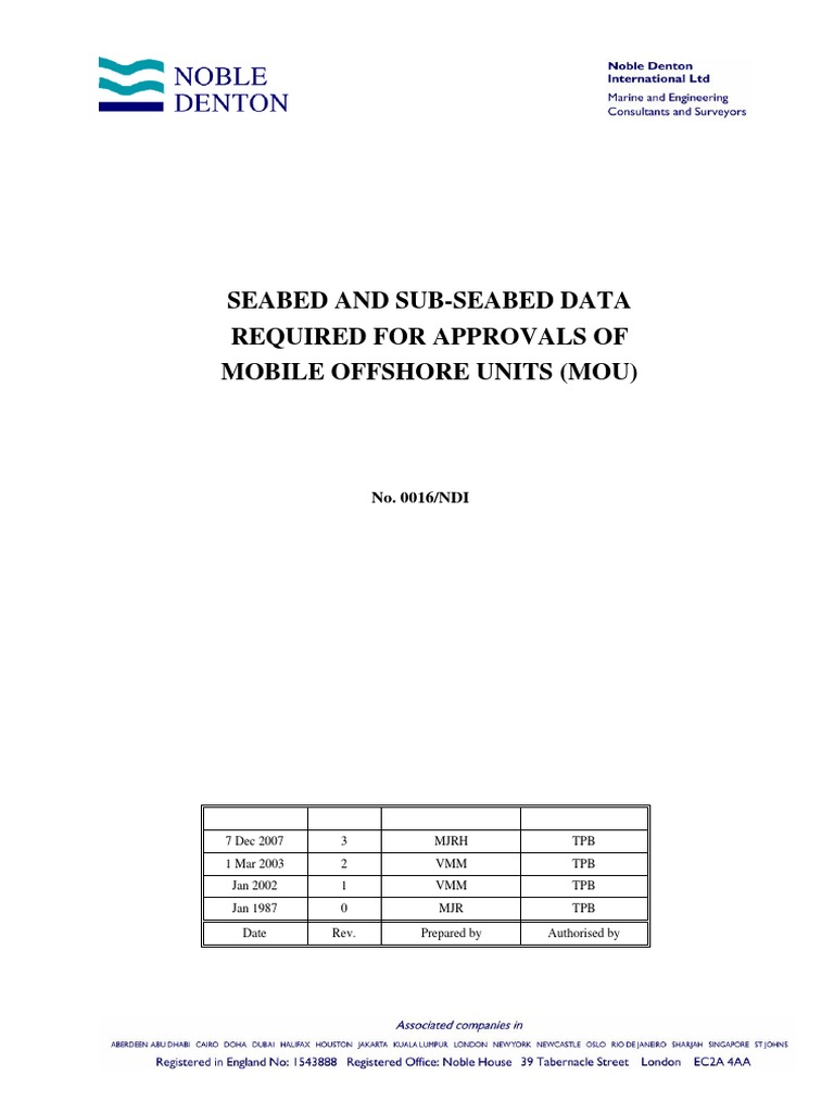 0016NDI - 2007 Seabed and Sub-Seabed Data Required For Approvals of ...