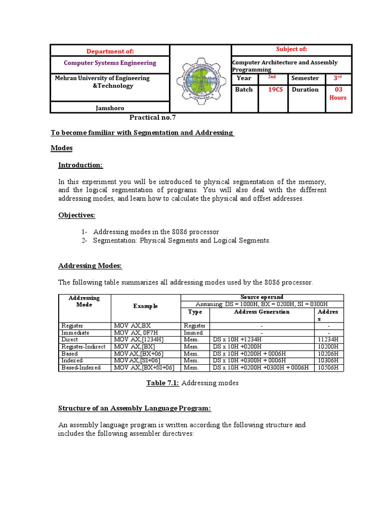 Practical Lab 7 | PDF | Assembly Language | Variable (Computer Science)