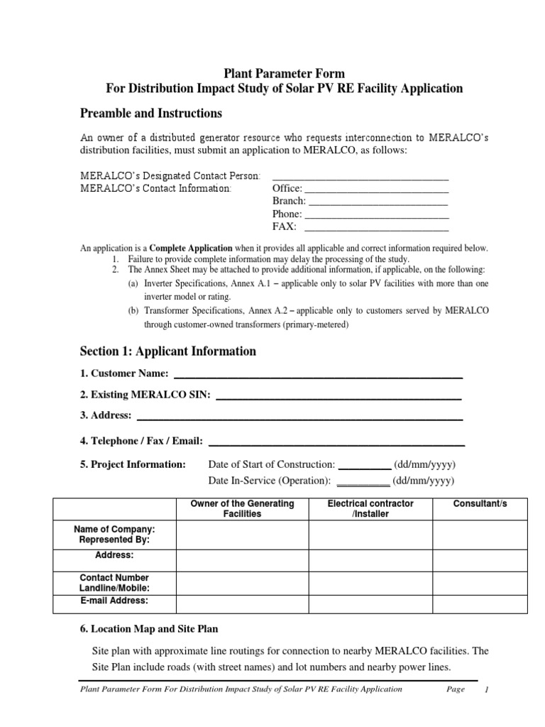 Net Metering Plant Parameter Form - Rev01 | PDF | Power Inverter | Transformer
