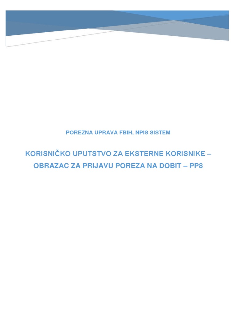 Korisnicko Uputstvo Eksterni Korisnici-Obrazac PP-8 | PDF