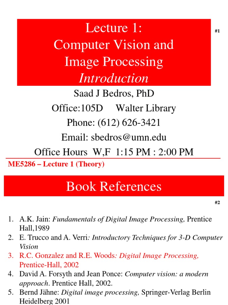 ME5286 Lecture1 2017 | PDF | Computer Vision | 3 D Computer Graphics