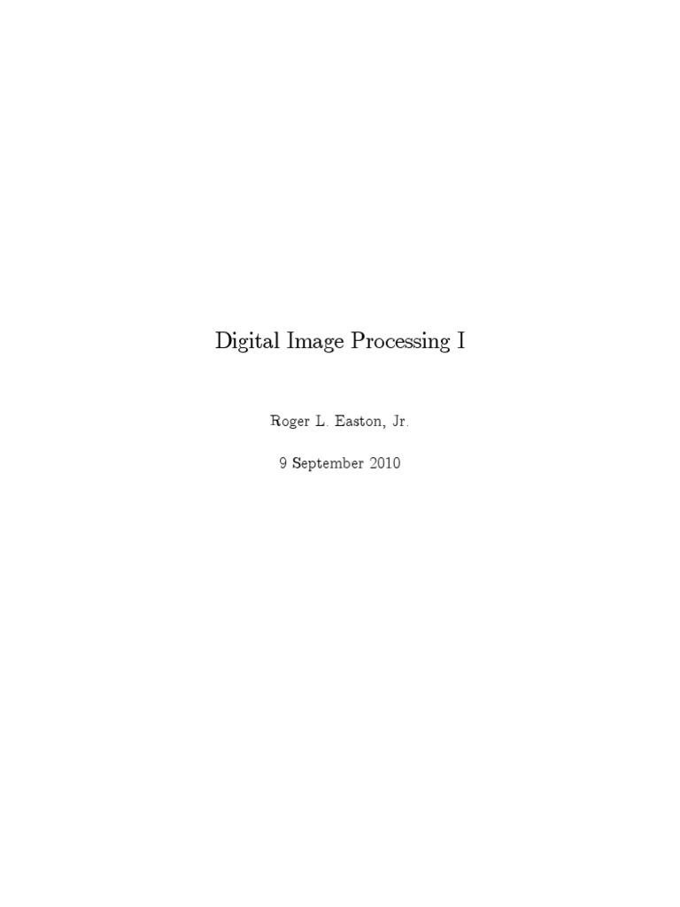 Digital Image Processing I Contents | PDF | Sampling (Signal Processing ...