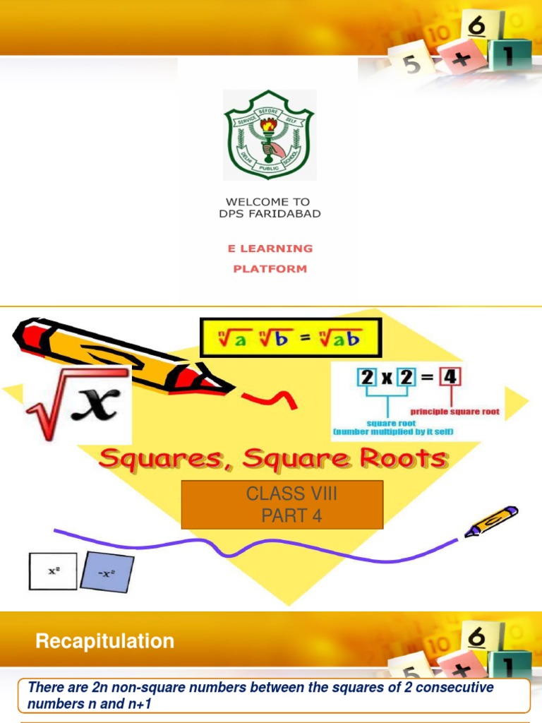 Squares and Square Roots 4 | PDF | Numbers | Square Root