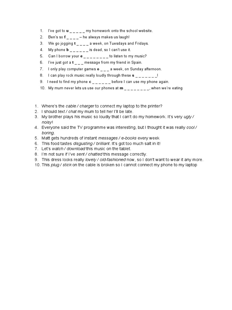 English Class B1 Unit1 | PDF