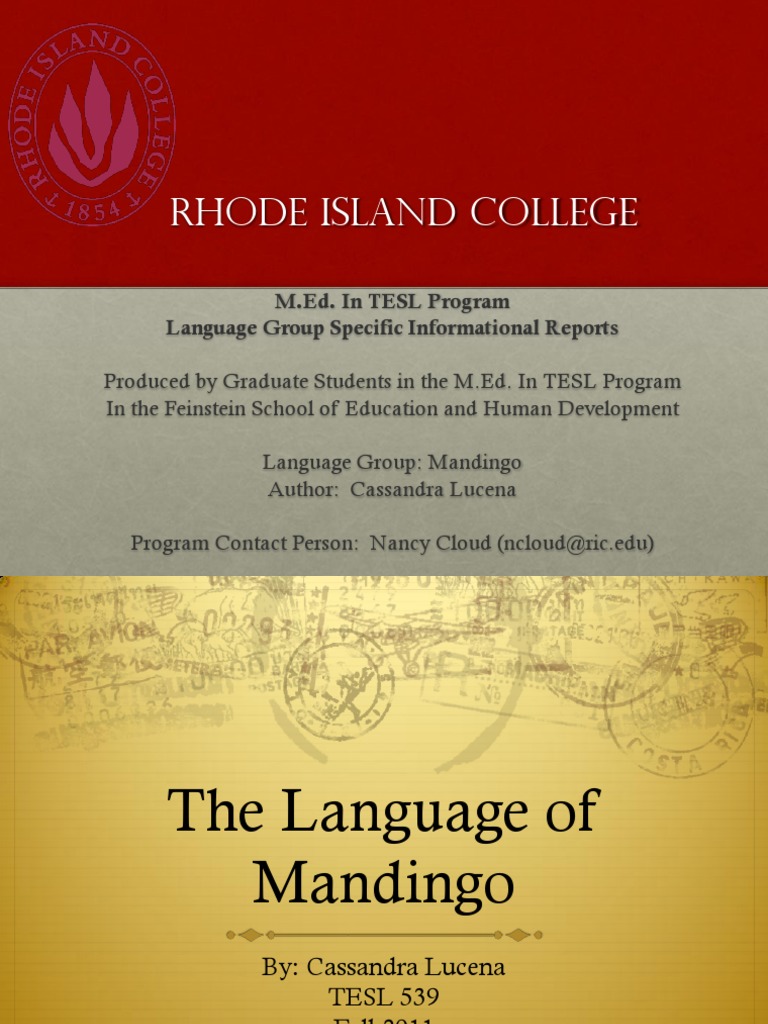 Rhode Island College: M.Ed. in TESL Program Language Group Specific ...