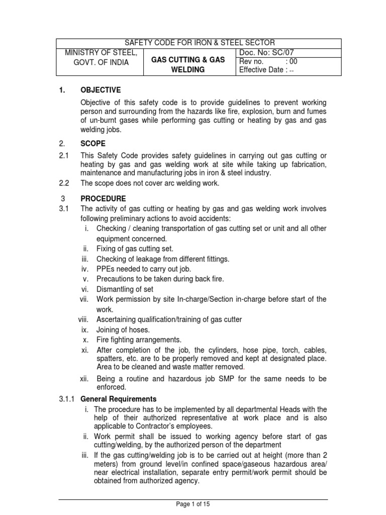Safety Code For Gas Cutting & Gas Welding | Download Free PDF | Valve ...