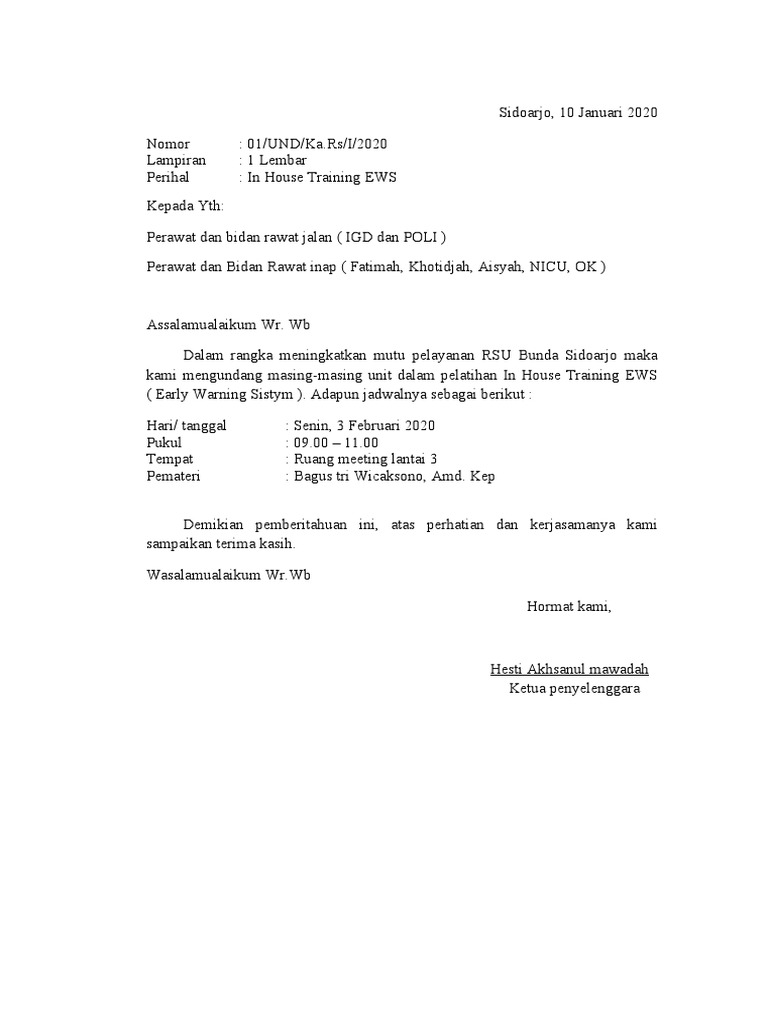 Undangan Pelatihan Ews | PDF