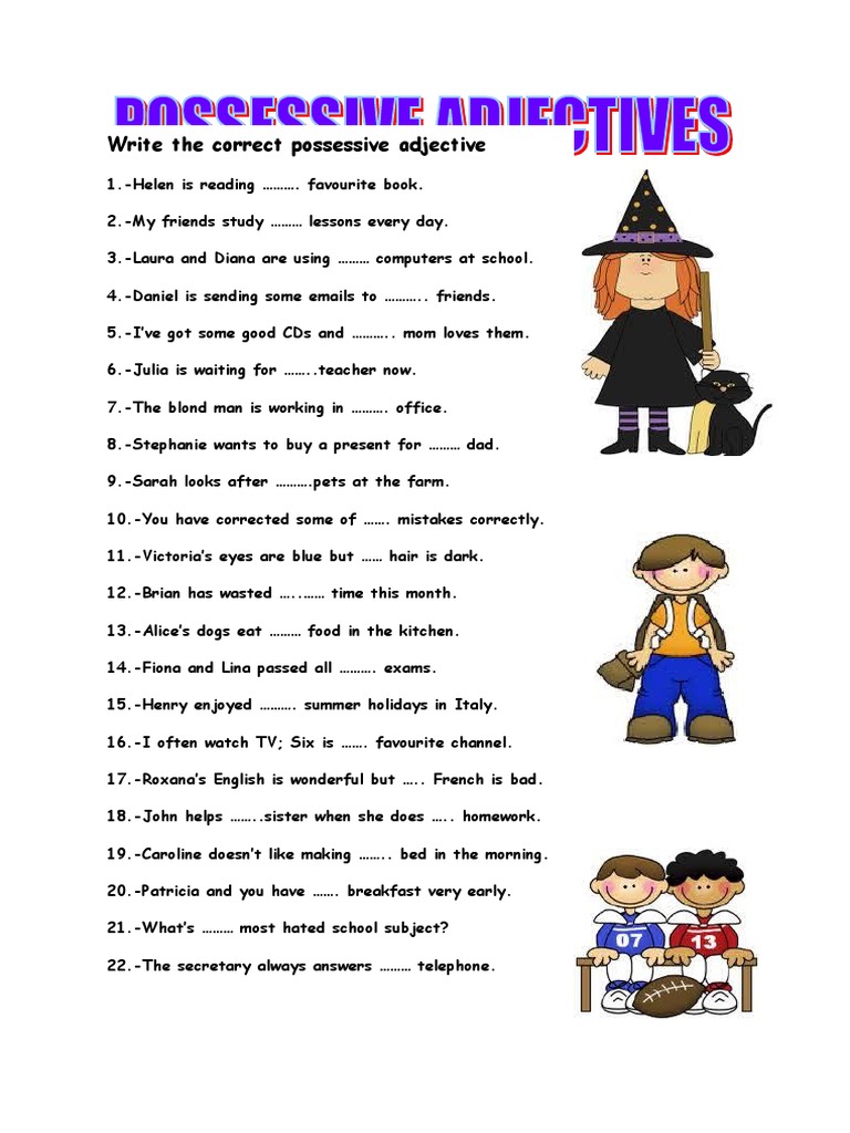 Possessive Adjectives Grammar Drills Icebreakers Tests - 74629 | PDF