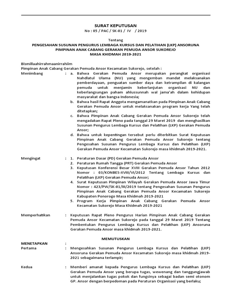 SK LKP Ranting | PDF | Karier & Perkembangan