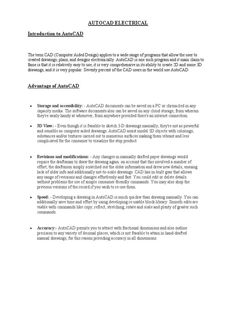 AUTOCAD ELECTRICAL Study Material | PDF | Cartesian Coordinate System ...