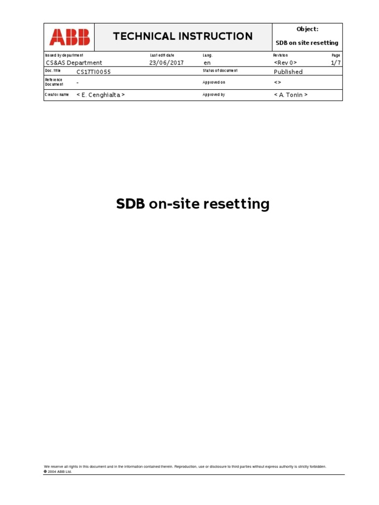Huong Dan Reset Bo Tho ABB | PDF | Technology & Engineering