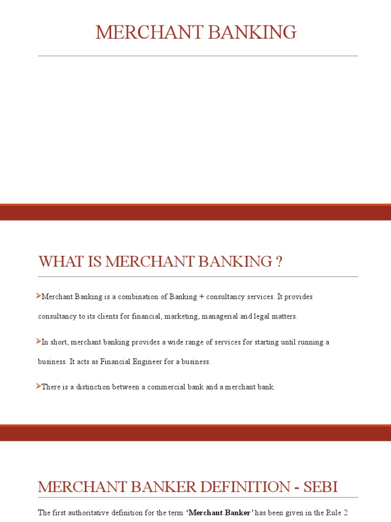 Overview of Merchant Banking Functions | PDF | Venture Capital ...