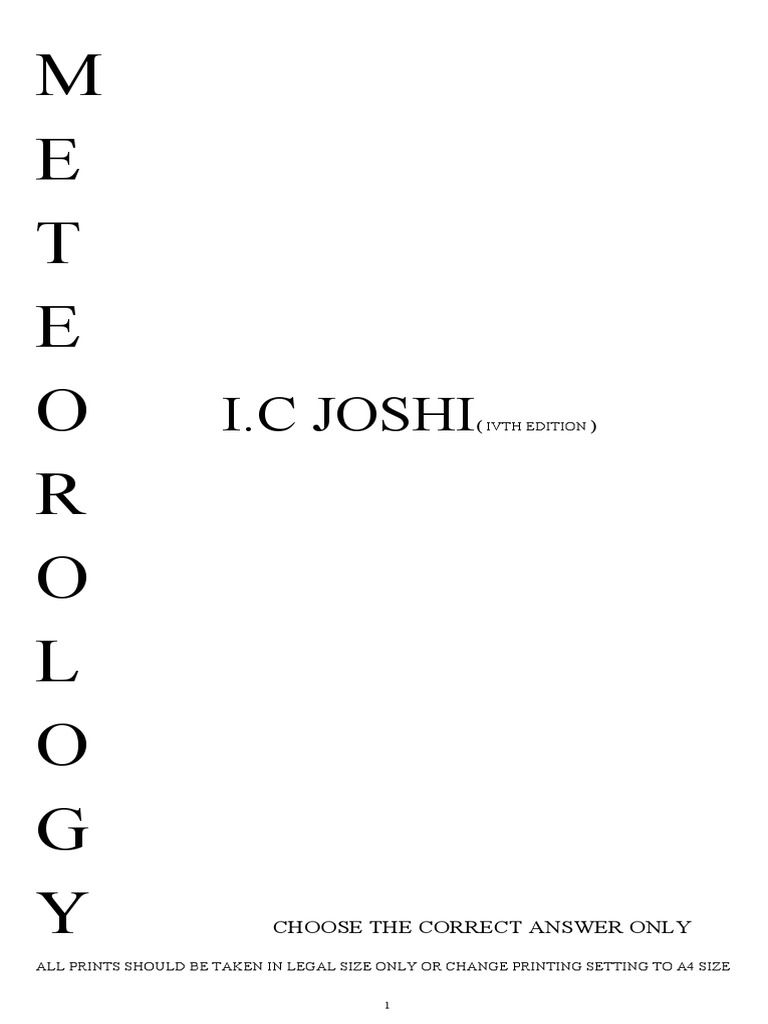 Ic Joshi Meteorology 4th Edition Compress | PDF