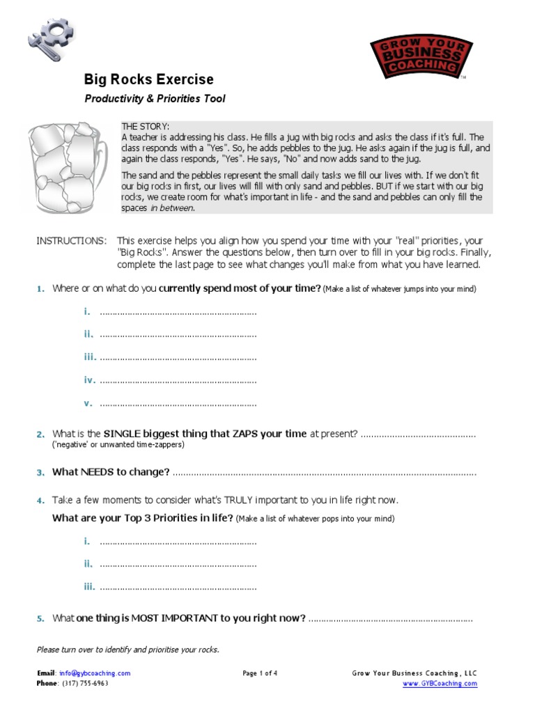 Prioritizing Your Big Rocks | PDF | Business