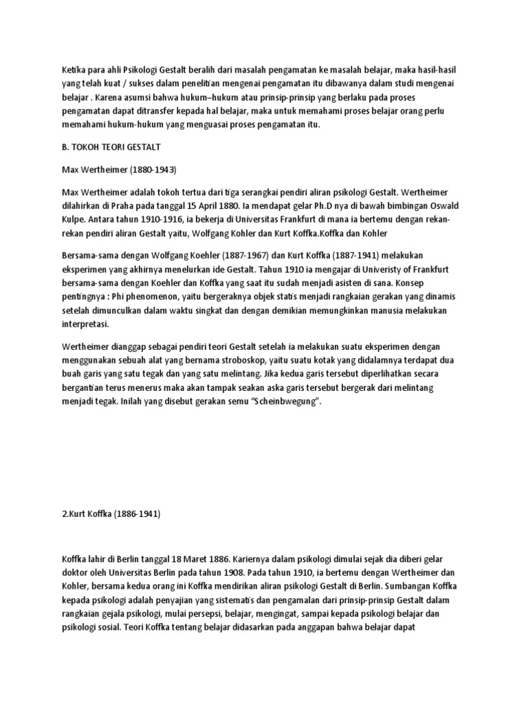 Teori Gestalt | PDF