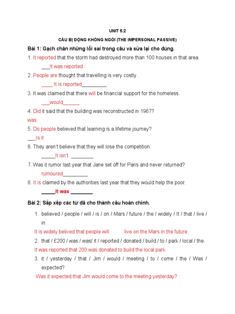 Bài 1: G CH Chân NH NG L I Sai Trong Câu Và S A L I Cho Đúng | PDF