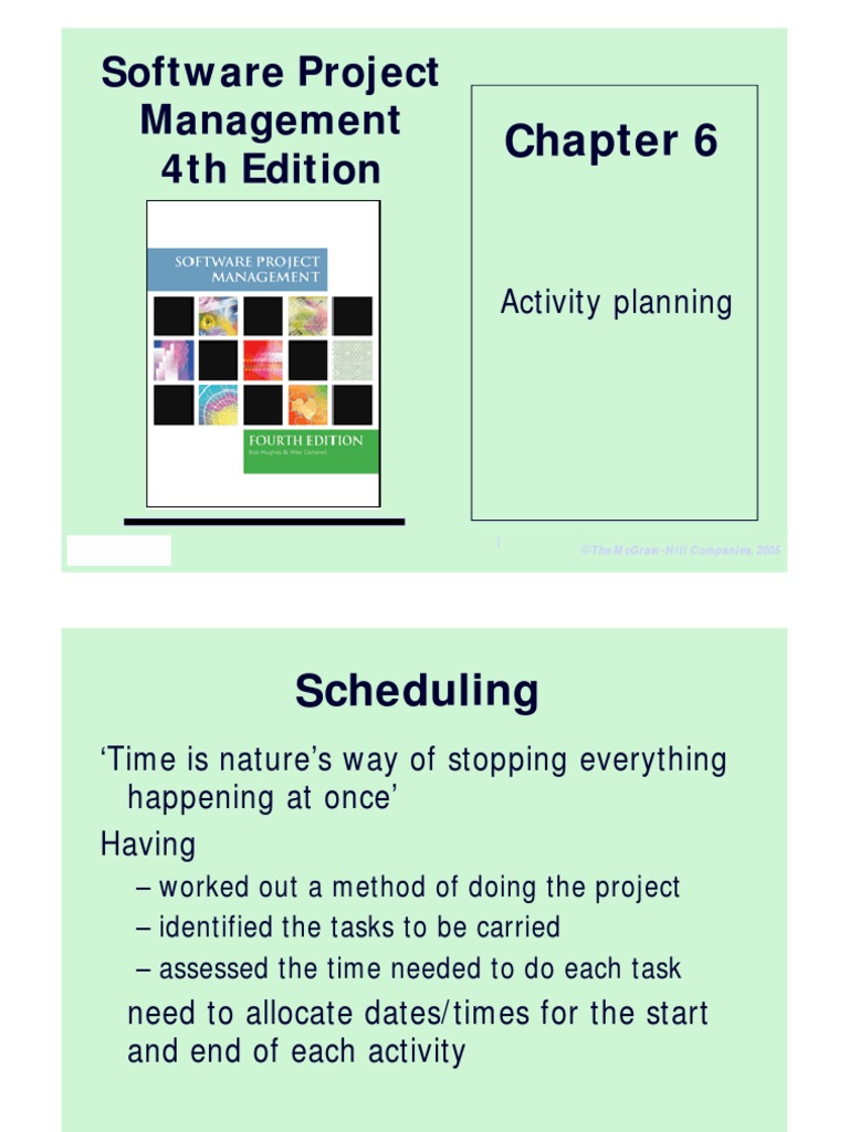 Software Project Management 4th Edition: Activity Planning | PDF ...