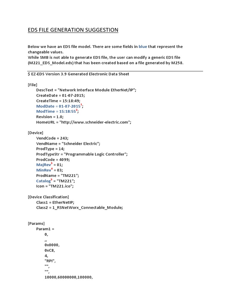 Instruction For EDS File Modification | PDF | Parameter (Computer Programming) | Input/Output