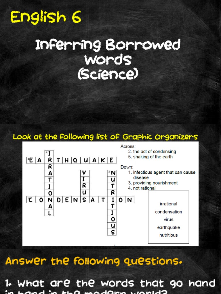 English 6 Q2 L4-Inferring Borrowed Words | PDF
