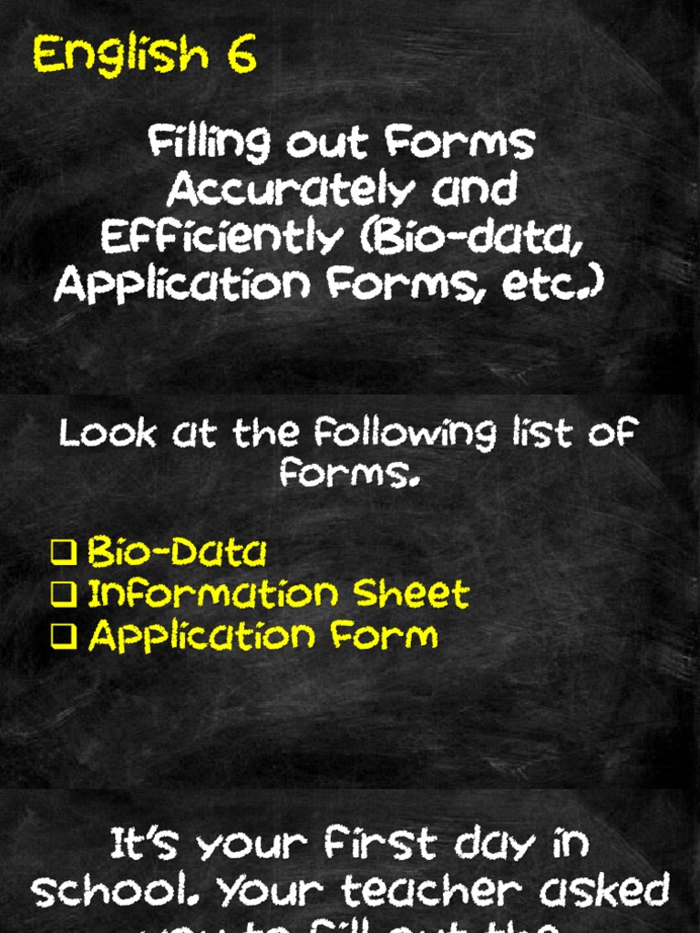 ENGLISH 6 Q2 L2-Filling Out Forms Accurately and Efficiently | PDF ...
