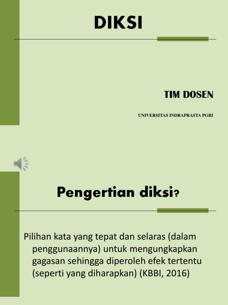 Materi VII DIKSI | PDF
