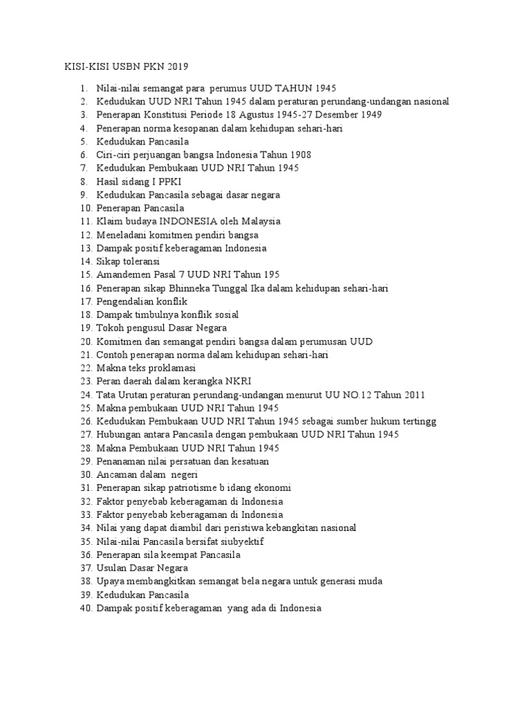 Kisi Usbn PKN | PDF