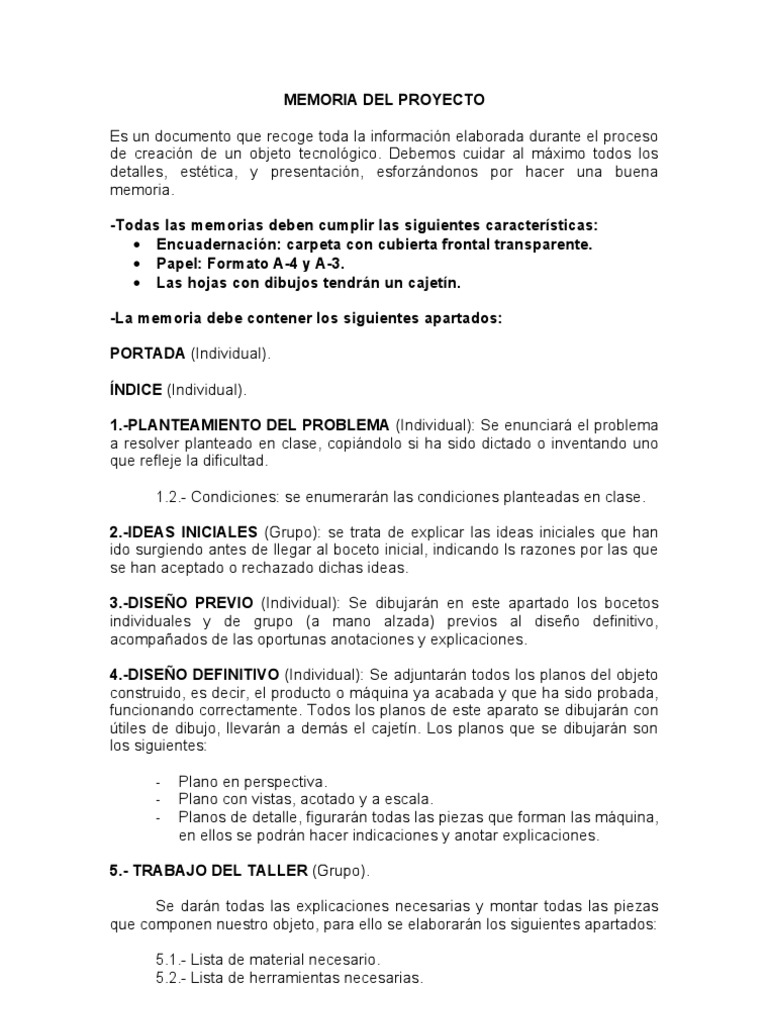 Memoria Del Proyecto | PDF | Presupuesto | Informática y tecnología de ...