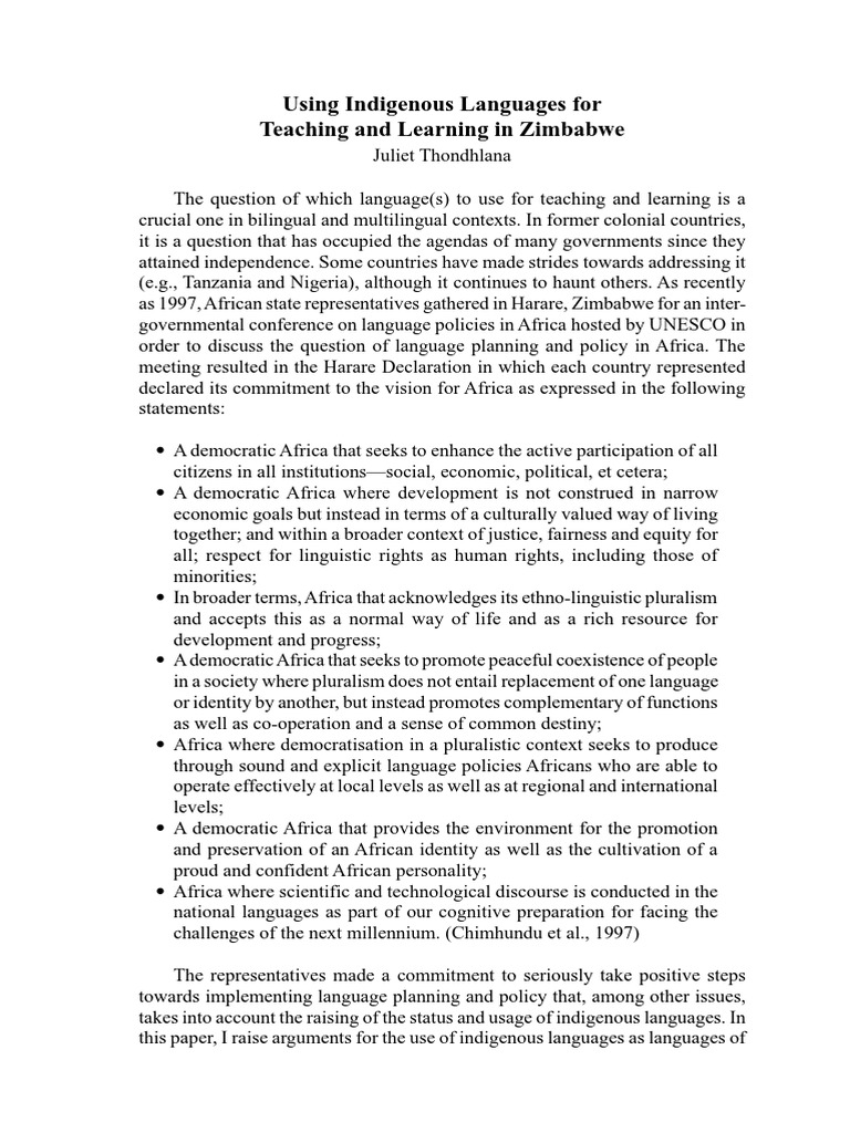 Using Indigenous Languages forILAC 4 | Download Free PDF | Multilingualism | Second Language ...