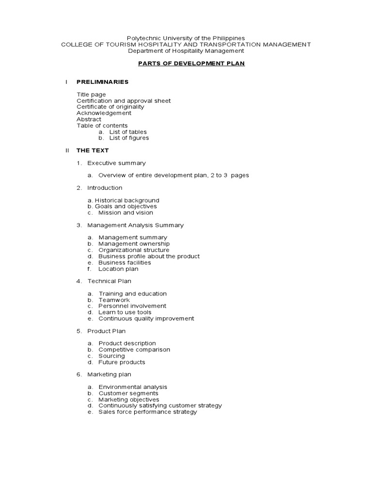 Parts of Development Plan | PDF | Marketing | Business