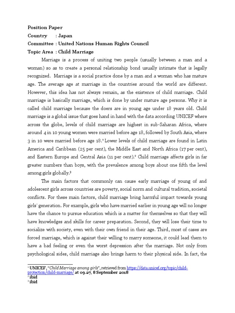 Position Paper Country: Japan Committee: United Nations Human Rights ...
