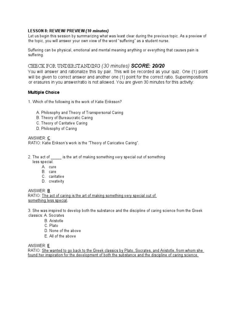 Theoretical Foundation in Nursing: LESSON 8 | PDF | Suffering | Theory