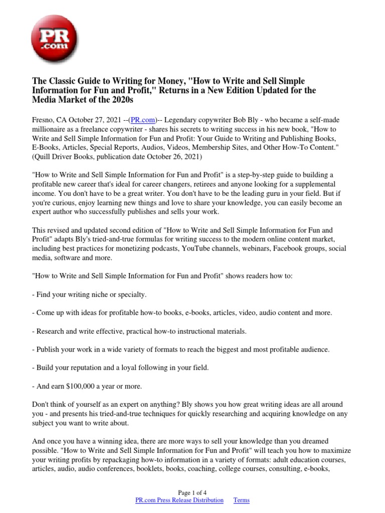 The Classic Guide To Writing For Money, "How To Write and Sell Simple ...