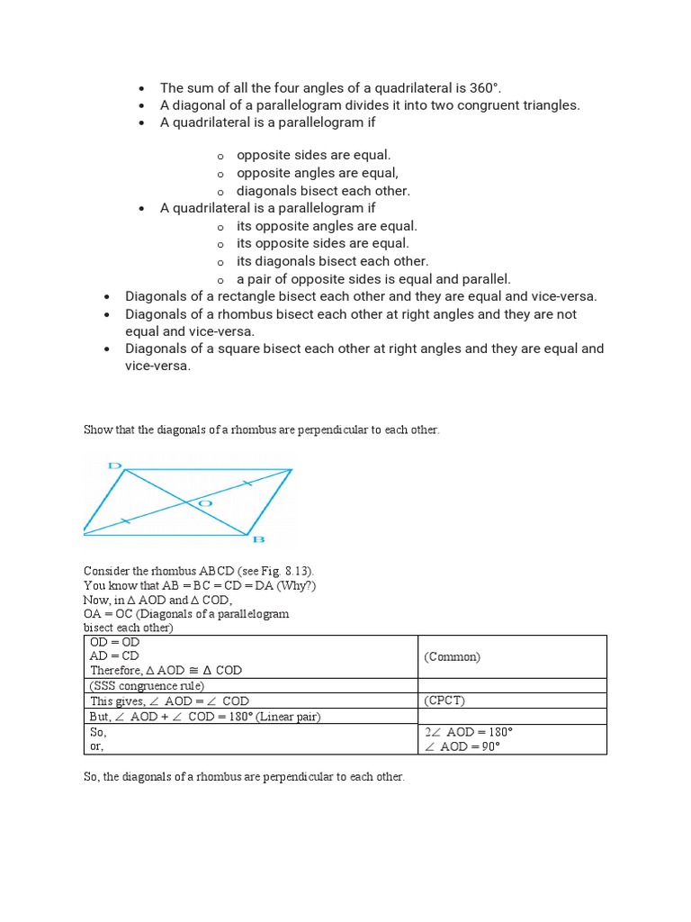 Quadrilaterals | PDF | Rectangle | Perpendicular