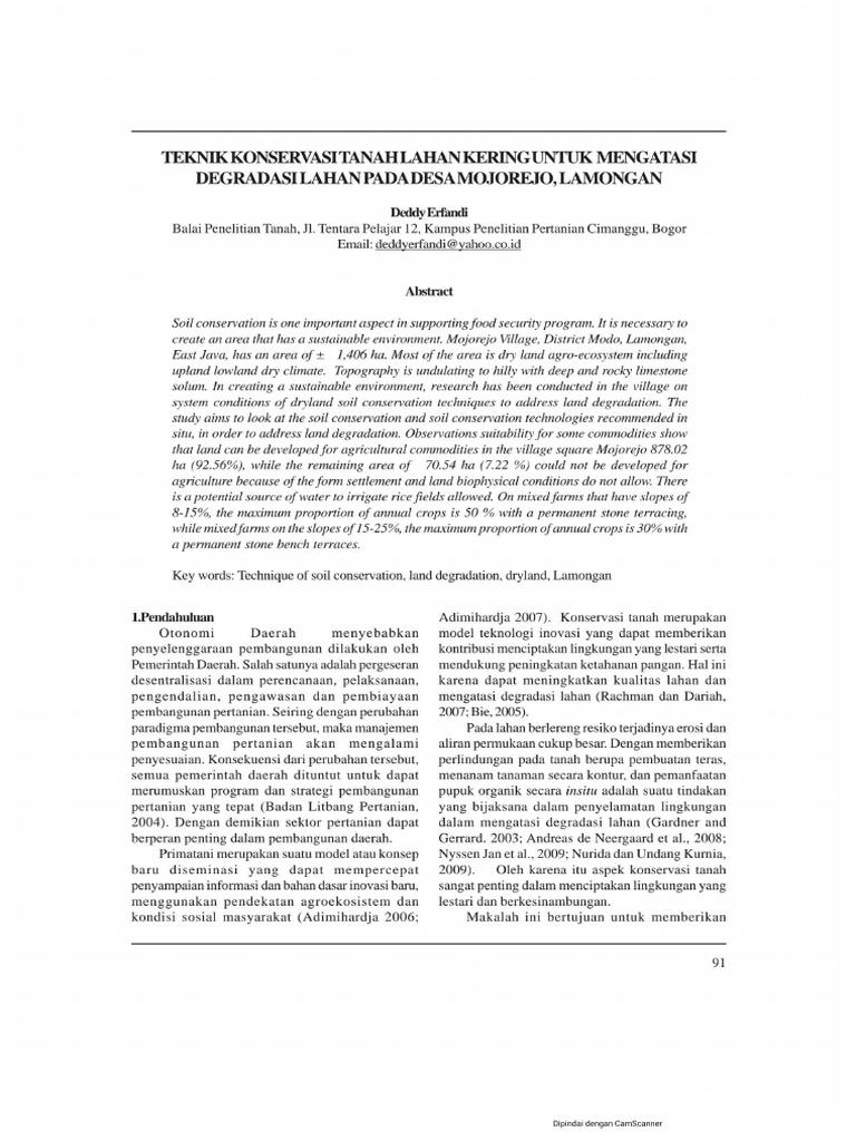 Jurnal Teknik Konservasi Tanah Kering Untuk Mengatasi Degradasi Lahan ...