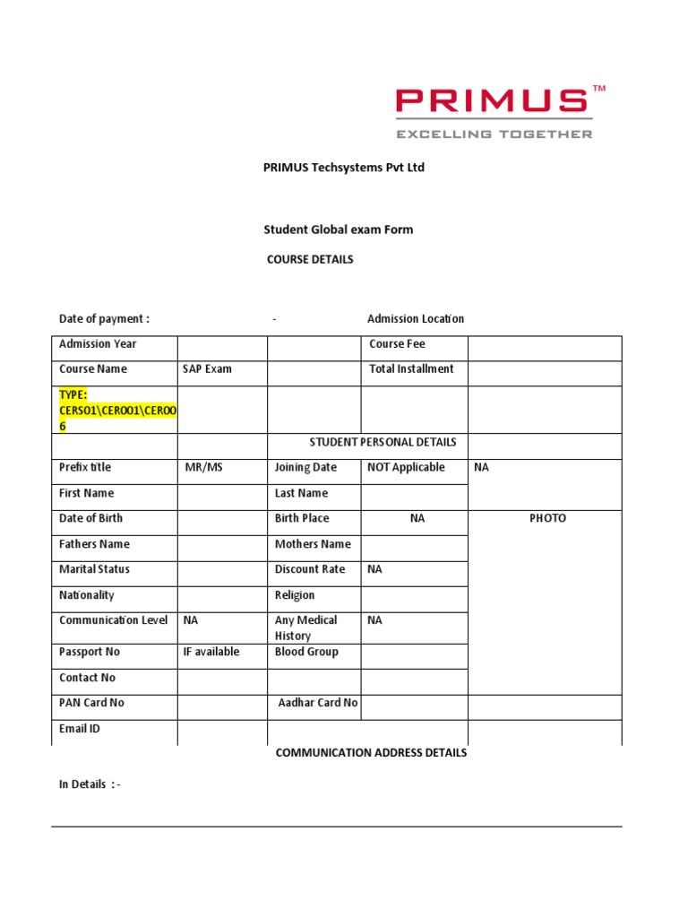 PRIMUS Techsystems PVT LTD: Course Details | PDF | Government And ...