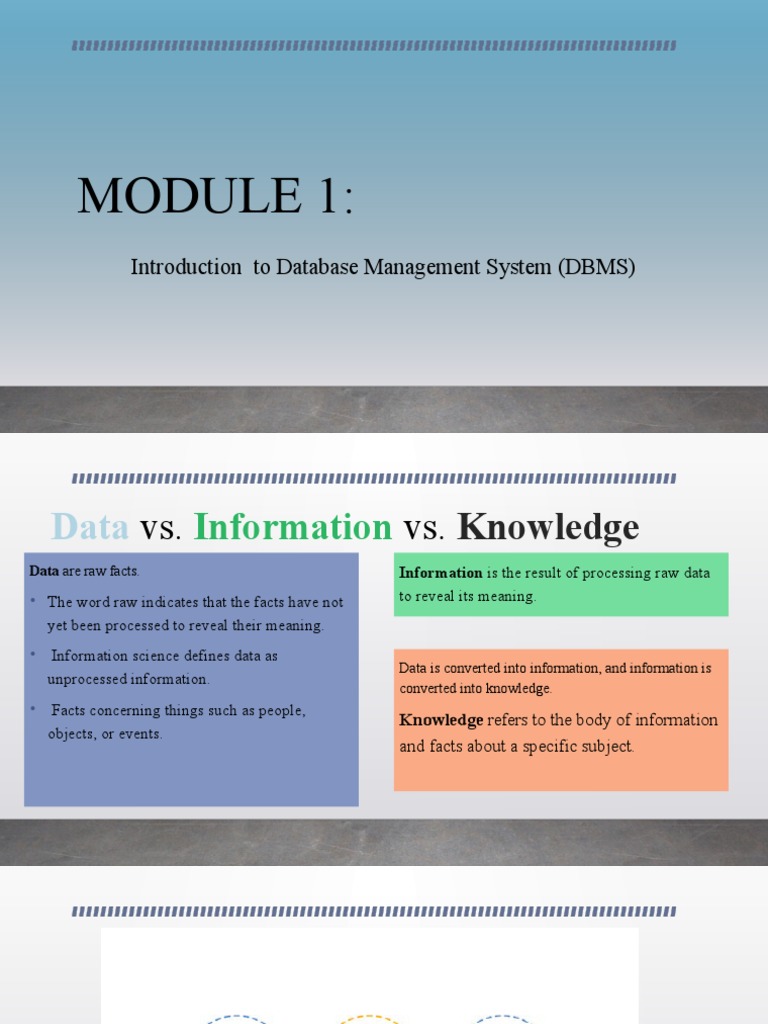 DBMS Module 1 | PDF | Databases | Computer File