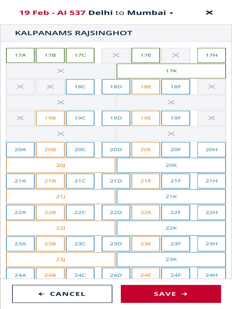 Air India - Seatmap | PDF
