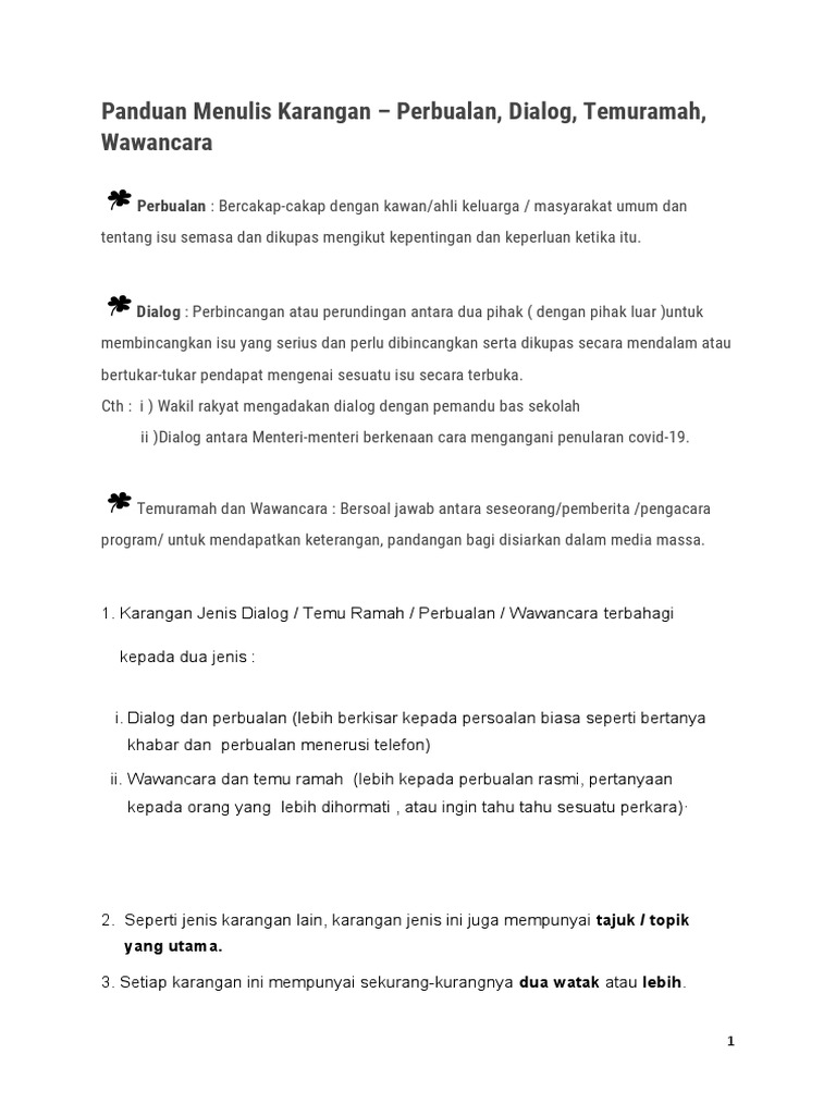 Panduan Menulis Karangan Dialog | PDF