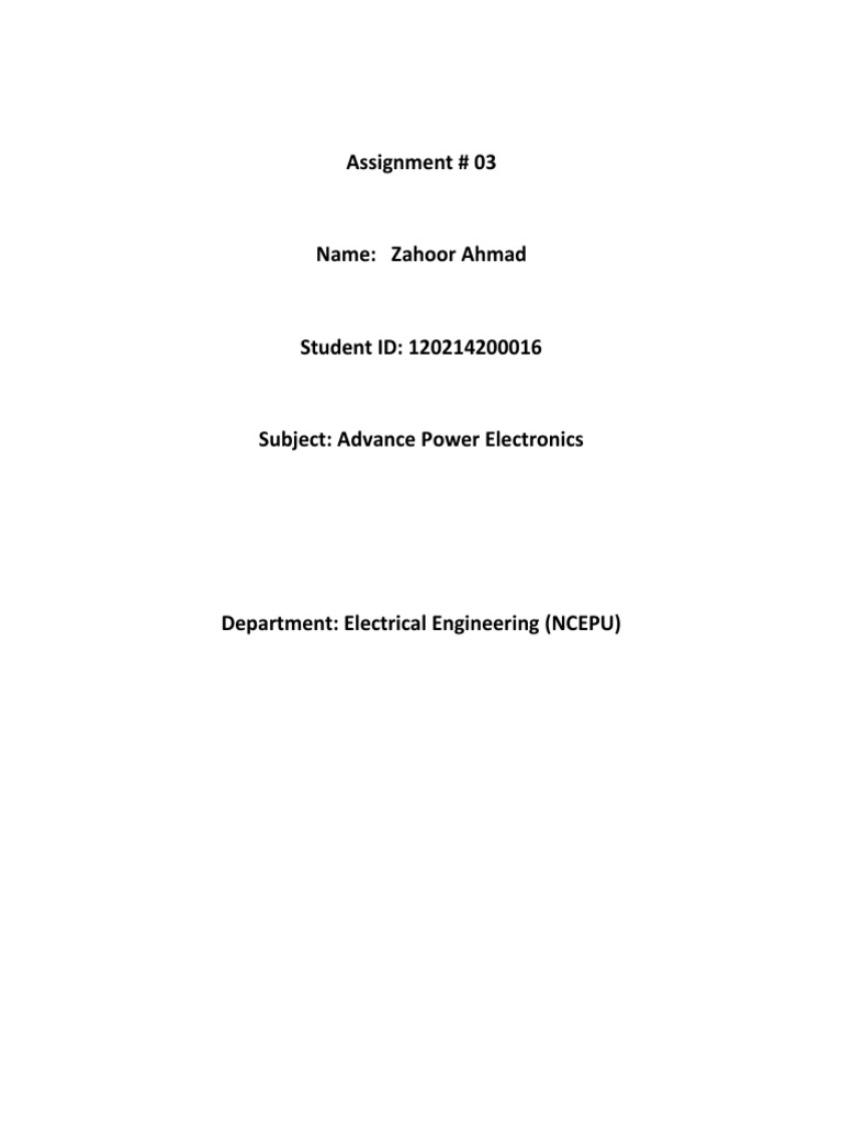Assignment # 03 | PDF | Rectifier | Alternating Current